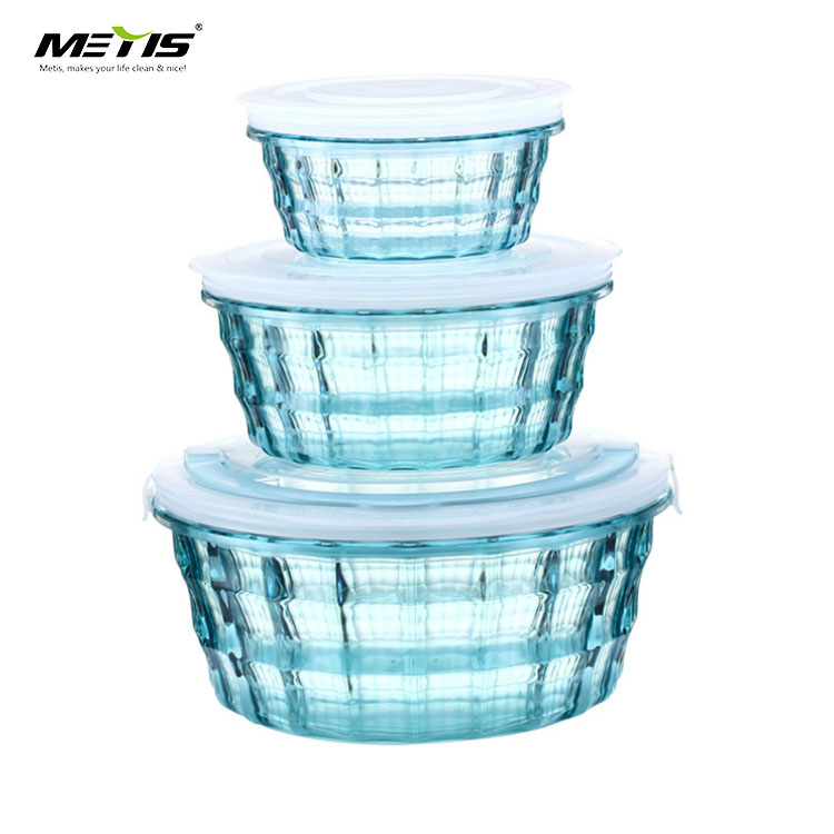 Durable and easy clear transparent Plastic food container set round ...
