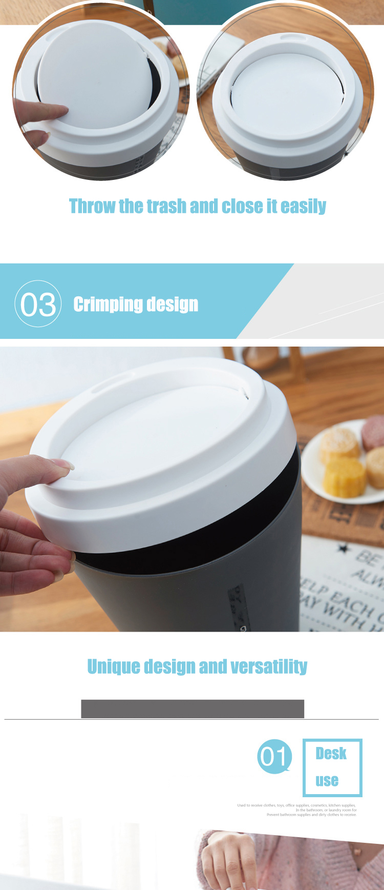 Trade guarantee environmentally big coffee cup dustbin desktop trash can