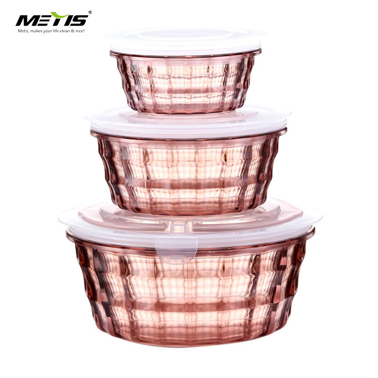 Durable and easy clear transparent Plastic food container set round ...